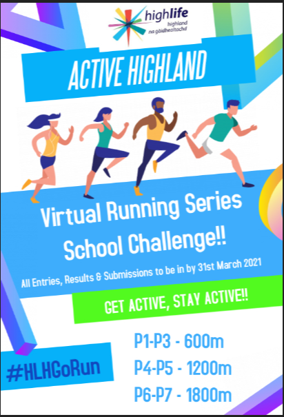 High Life Highland – Virtual Running Challenge – Cawdor Primary School